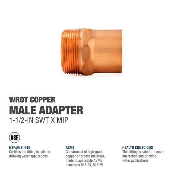 3/4 Copper Pressure C X MPT Male Adapter, 53% OFF