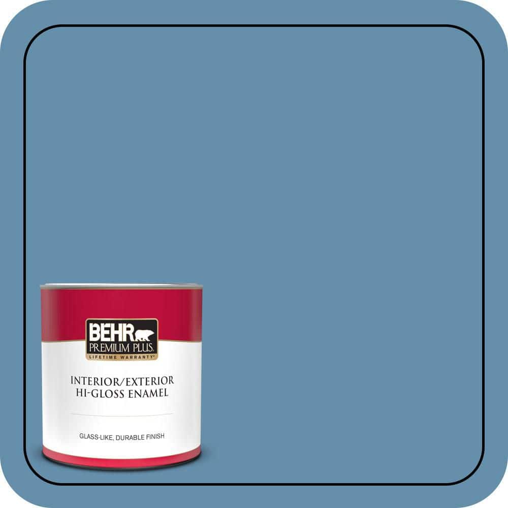 BEHR PREMIUM PLUS 1 qt. #S500-5 Treasure Map Hi-Gloss Enamel Interior ...