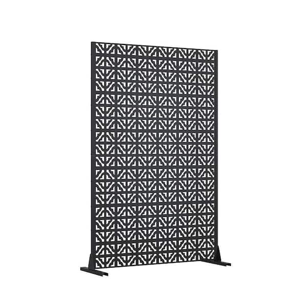 PexFix 72 in. x 47 in. Black Galvanized Steel Garden Fence in Clover ...