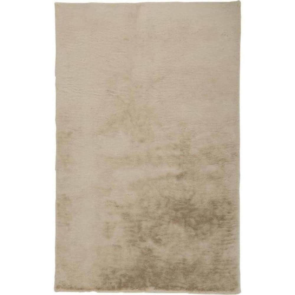 HomeRoots Tan 5 ft. x 7 ft. Solid Color Area Rug 2000514251 - The Home ...