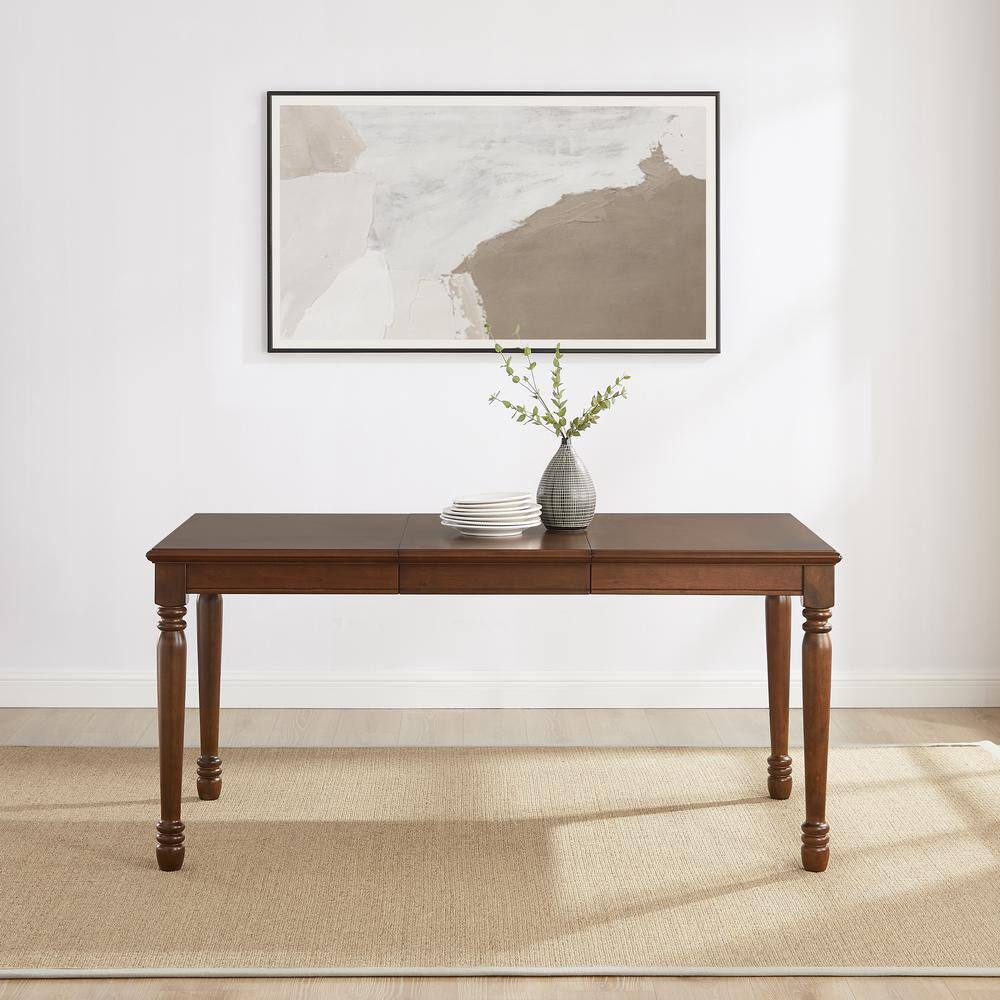 CROSLEY FURNITURE Shelby Dark Cherry Wood 65.25 in. 4 Legs Dining Table ...