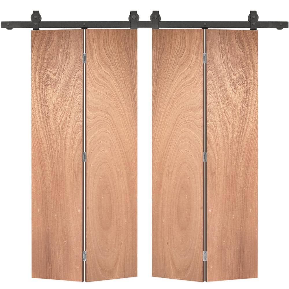 CALHOME 72 in. x 80 in. Unfinished MDF Composite Hollow Core Double Bi ...