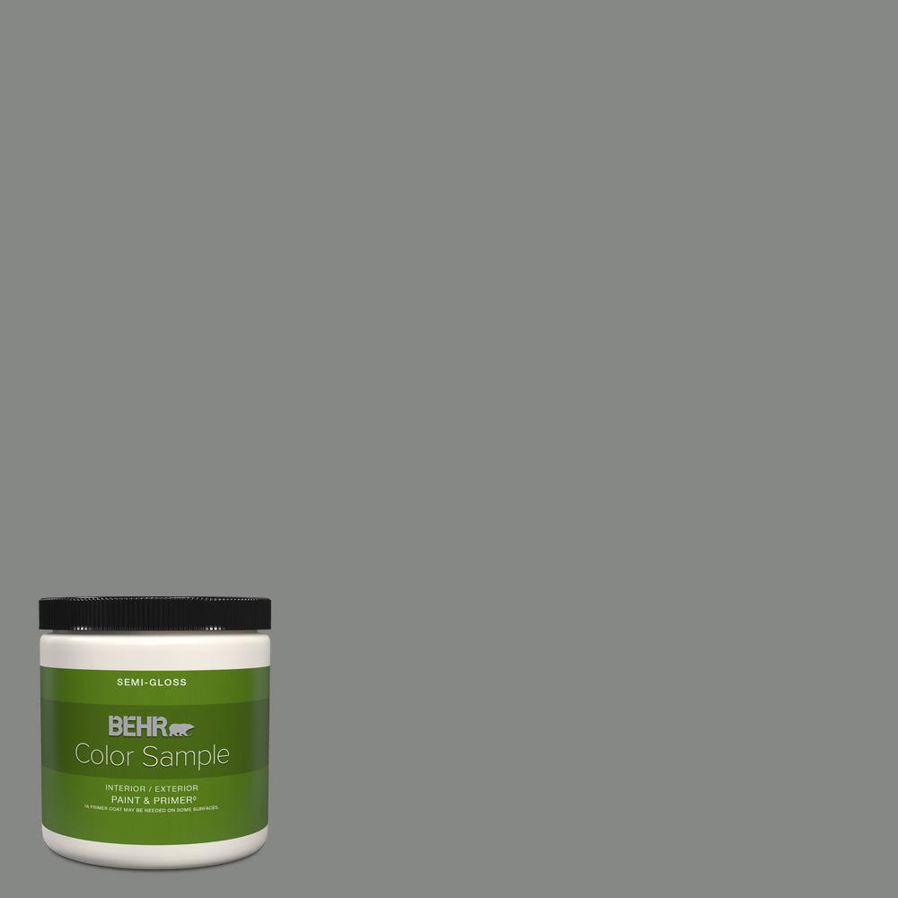 BEHR PREMIUM PLUS 8 oz. #PPU25-17 Euro Gray Semi-Gloss Interior ...