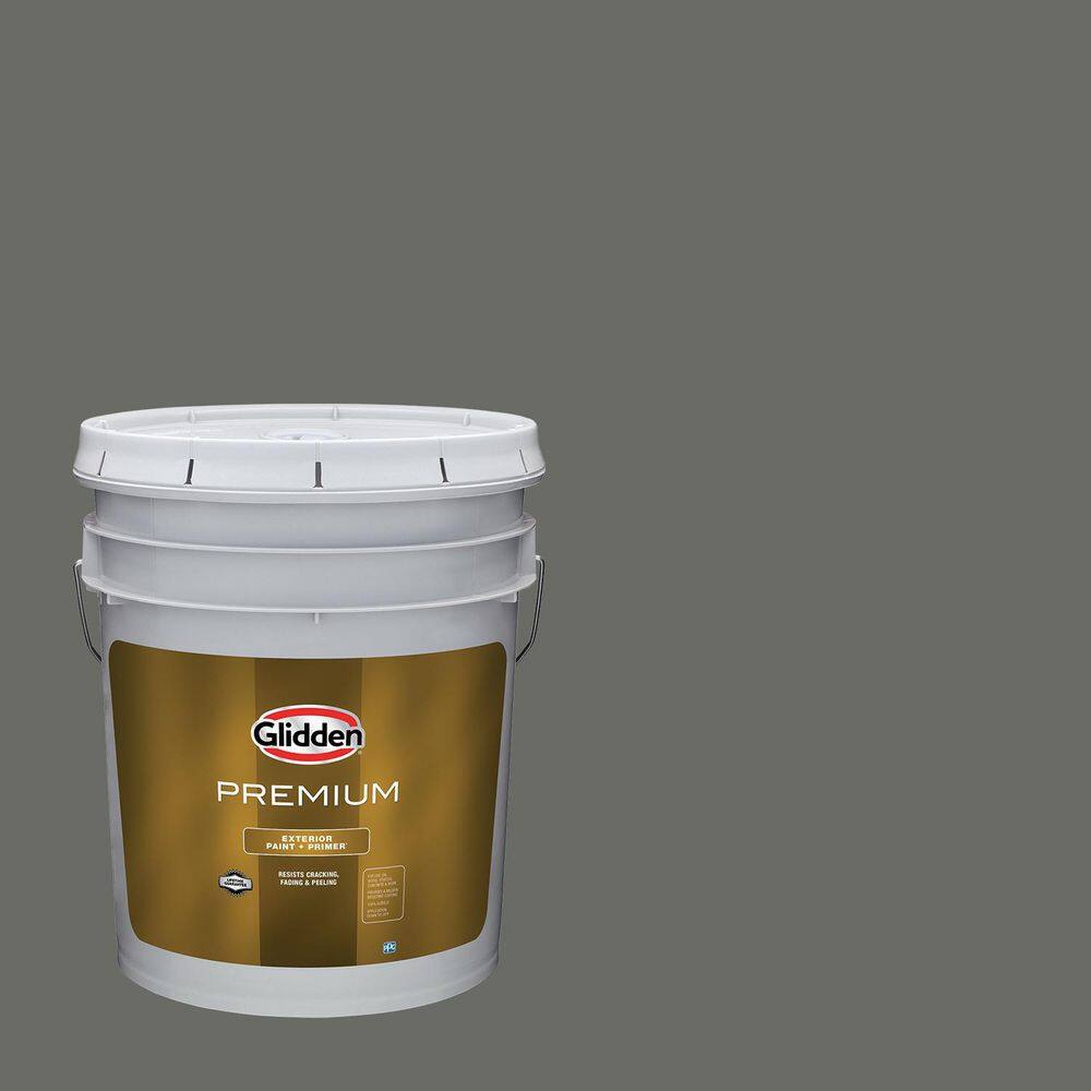 Glidden Premium 5 gal. PPG1009-6 Armory Semi-Gloss Exterior Latex Paint ...