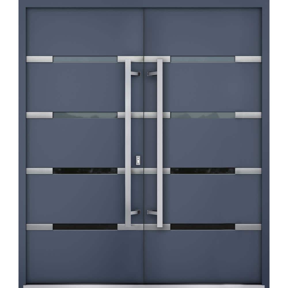 VDOMDOORS 1105 72 in. x 80 in. Left-hand/Inswing Tinted Glass Gray ...