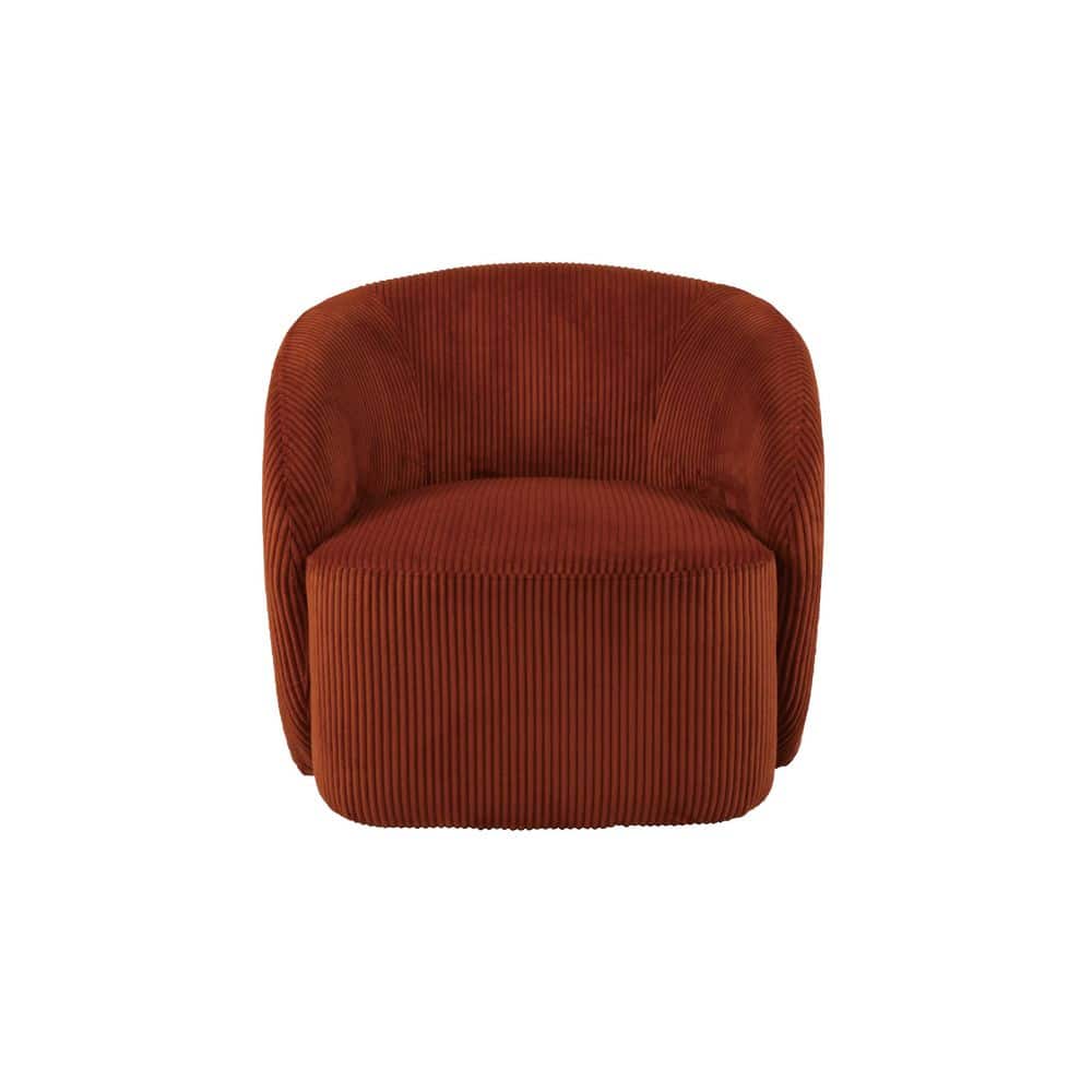 Storied Home Rust Corduroy Fabric Upholstered Swivel Arm Chair AH3813 ...