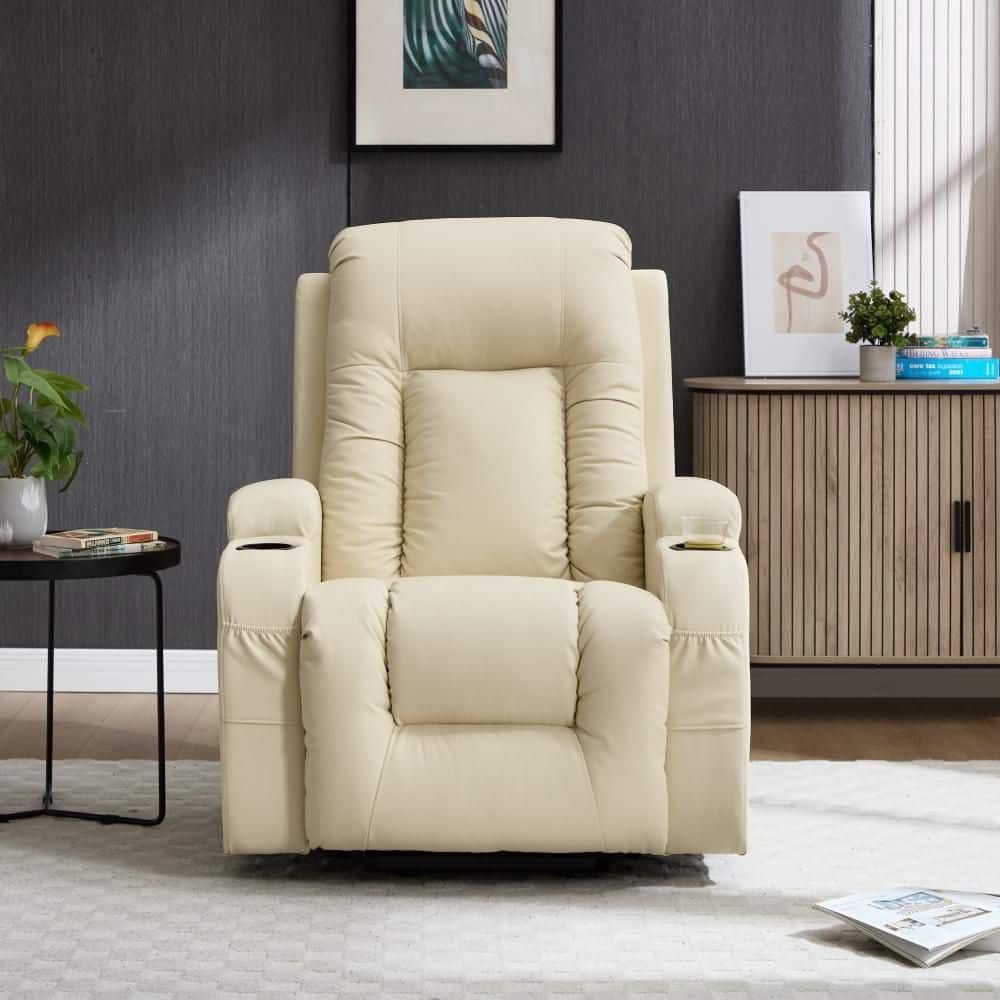 Boyel Living PU Leather Power Lift Recliner Chair with Massage & Heat ...