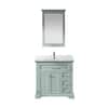 ROSWELL Lorna 36 in. Bath Vanity in Finnish Green with Composite Vanity ...