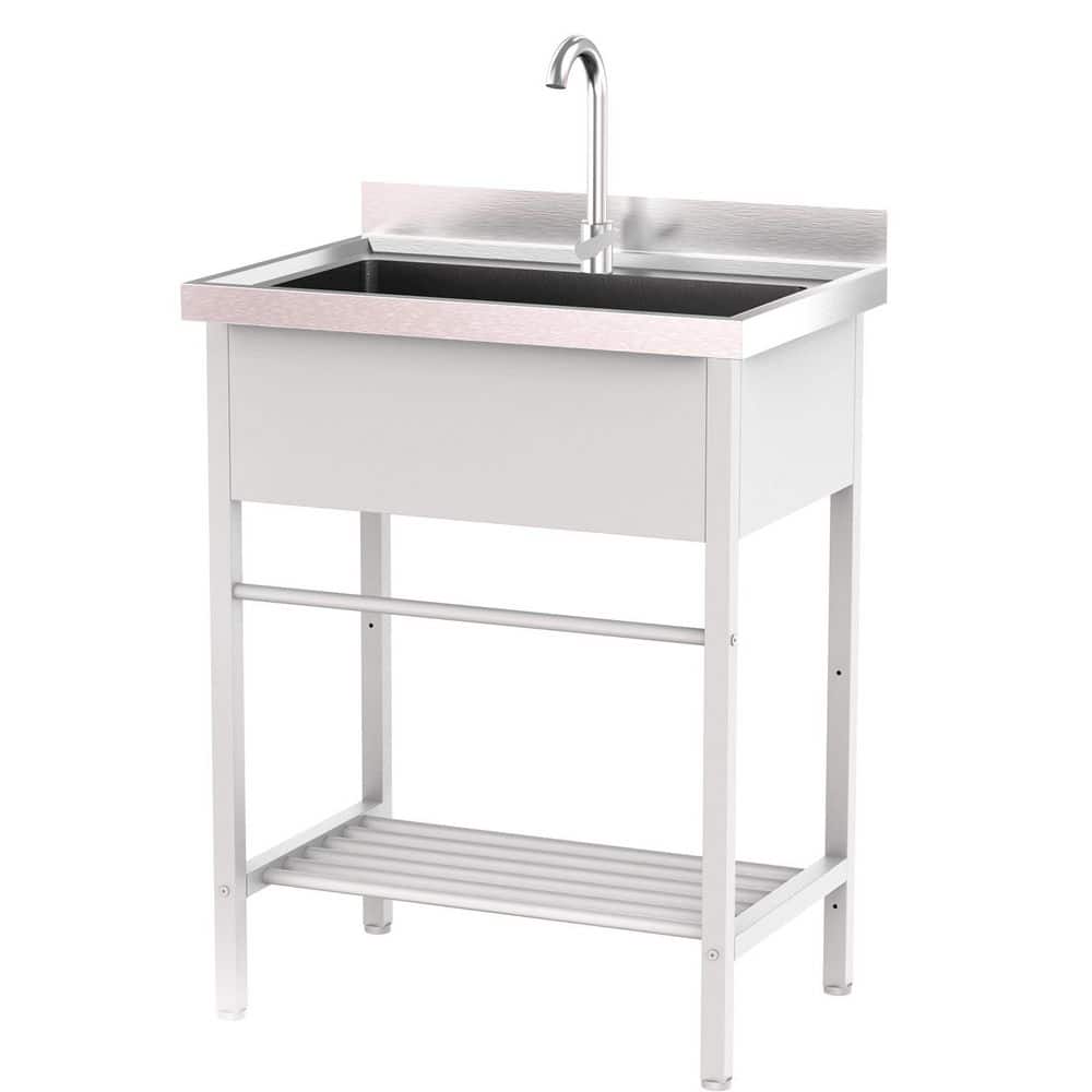 Karl home 28.3 in. Freestanding Single Basin Stainless Steel Utility ...