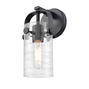 Jojospring Ainoa Single Light Antique Black Wall Sconce with Glass ...