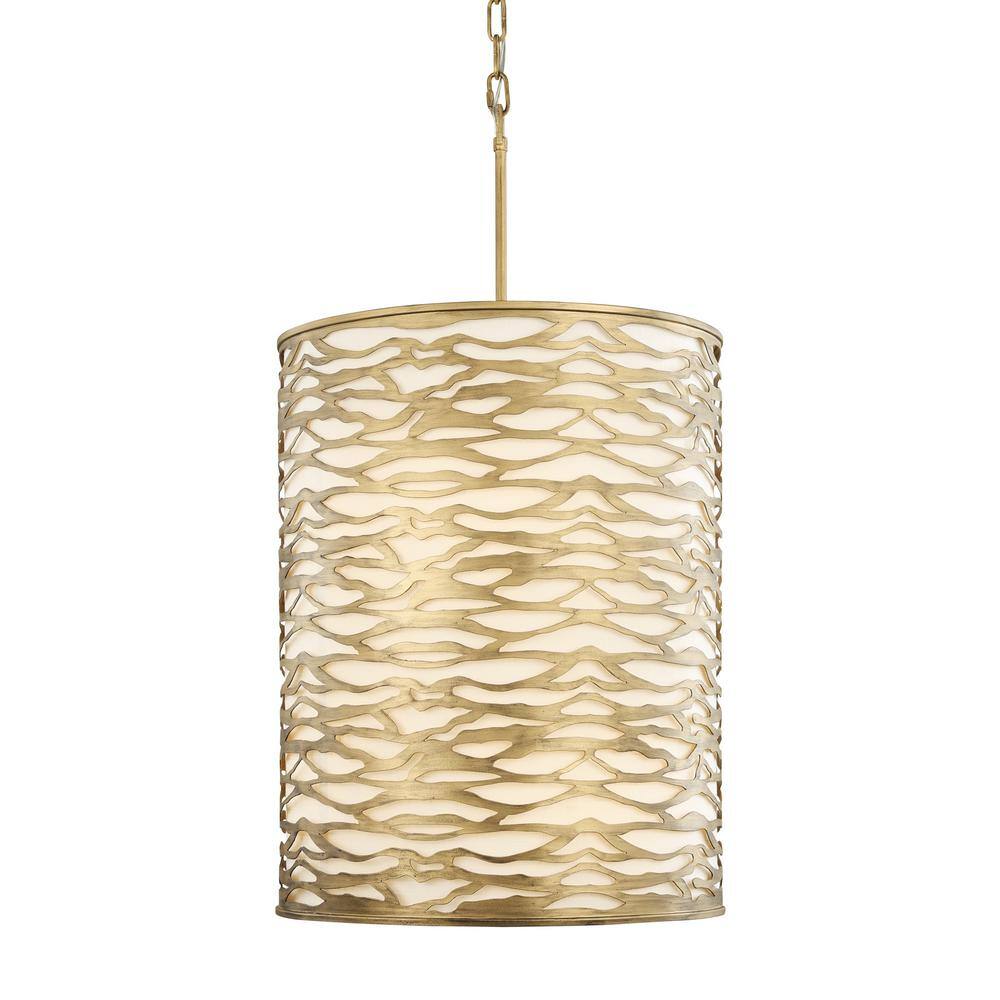 Varaluz Kato 6-Light Gold Shaded Pendant Light 348F06HG - The Home Depot