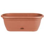 Bloem Lucca 19 in. Terra Cotta Plastic Self-Watering Window Box with ...