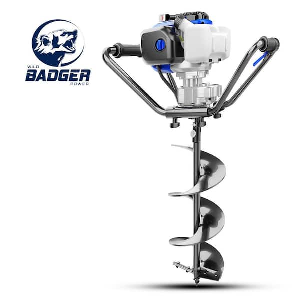 WILD BADGER POWER Gas 53cc Earth Auger Powerhead with 8-inch x 31.5 ...