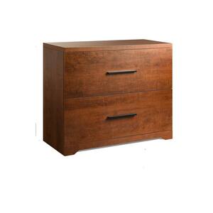 Brown 2 Drawer Wood Lateral File Cabinet with Anti-tilt Mechanism ...
