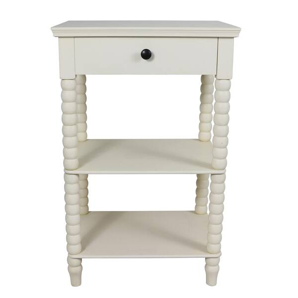 Decor Therapy Spindle Antique White Side Table FR8697 - The Home Depot