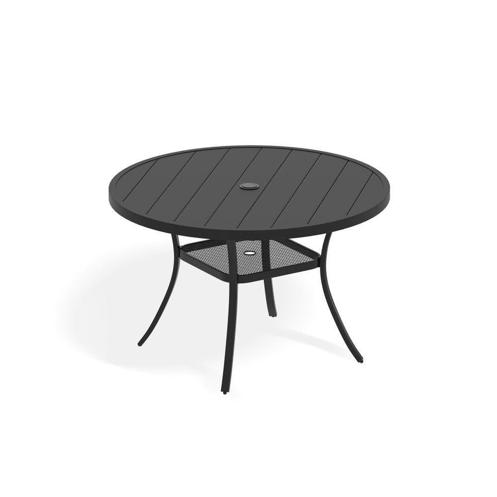 Sudzendf Round Metal Outdoor Dining Table, Patio Fashinable Dining ...