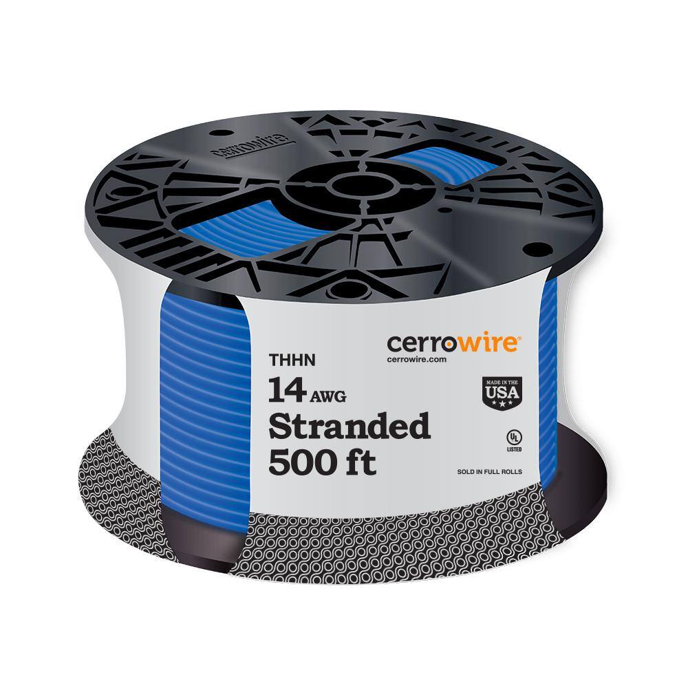 Cerrowire 500 ft. 14 Gauge Blue Stranded Copper THHN Wire 112-3454J