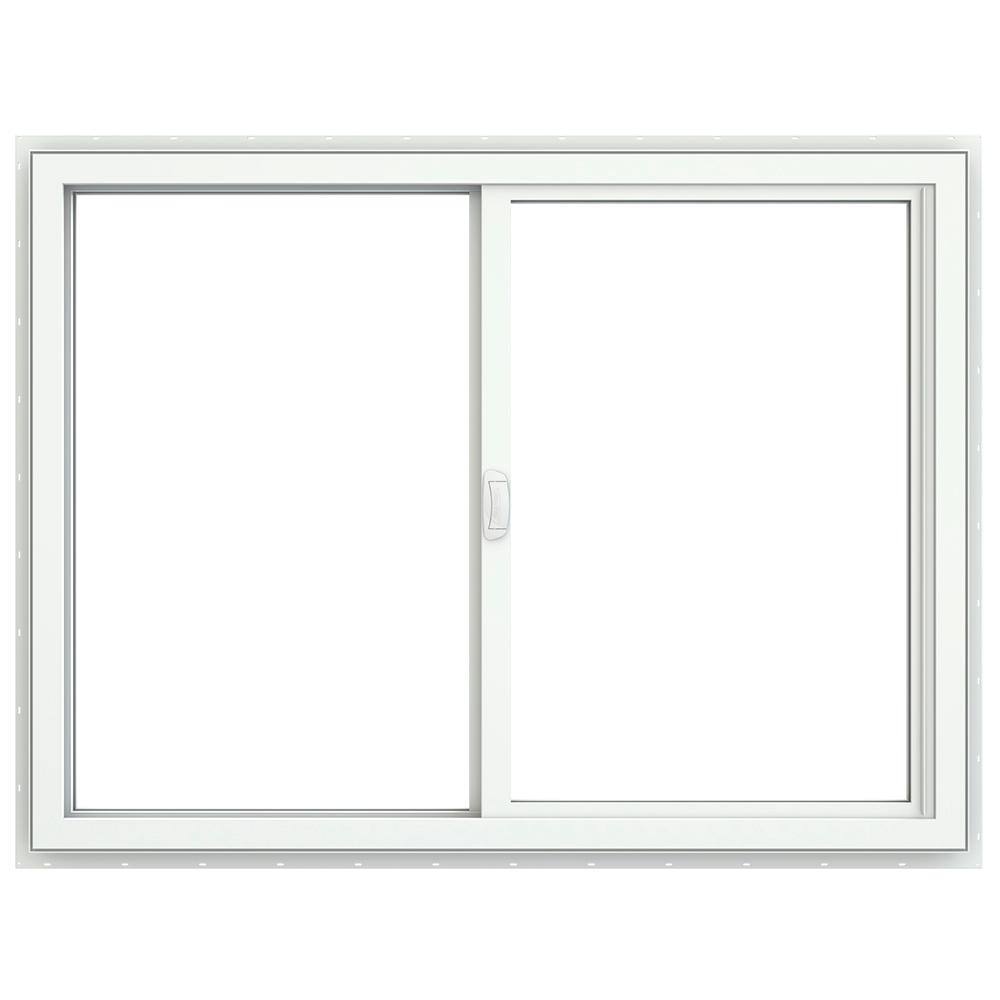 JELD-WEN 48 in. x 42 in. V-4500 Series White Vinyl Left-Handed Low-E ...