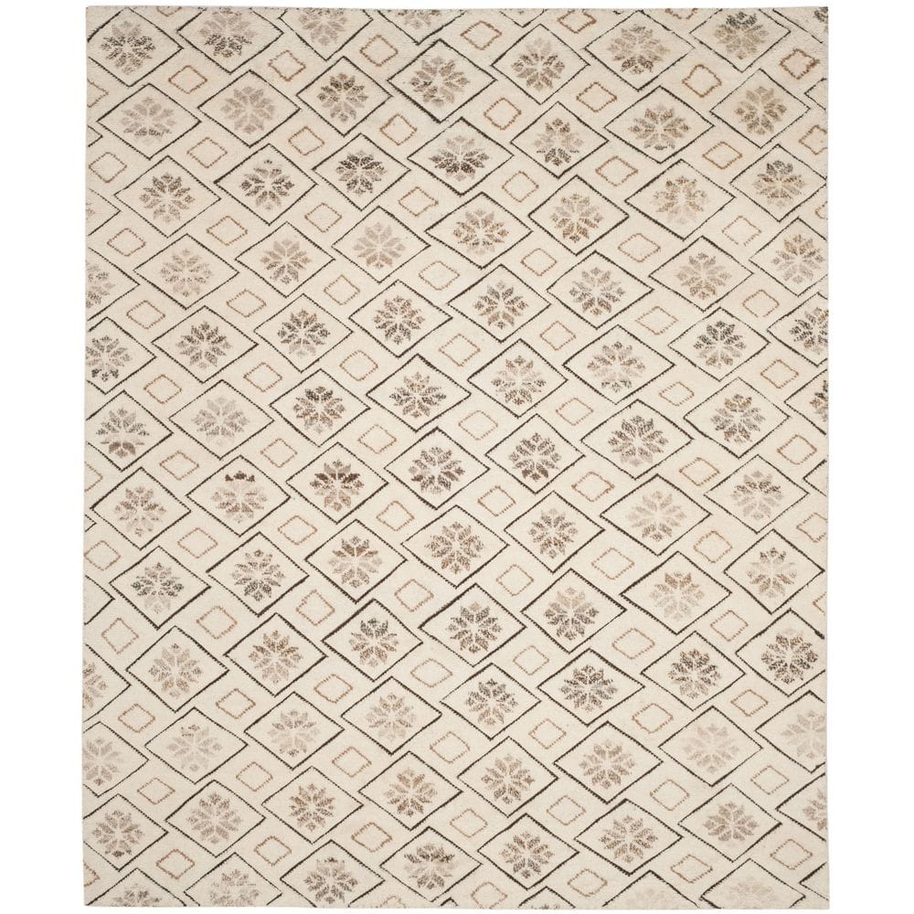 SAFAVIEH Challe 9 ft. x 12 ft. Ivory High-Low Diamond Area Rug CLE318A ...
