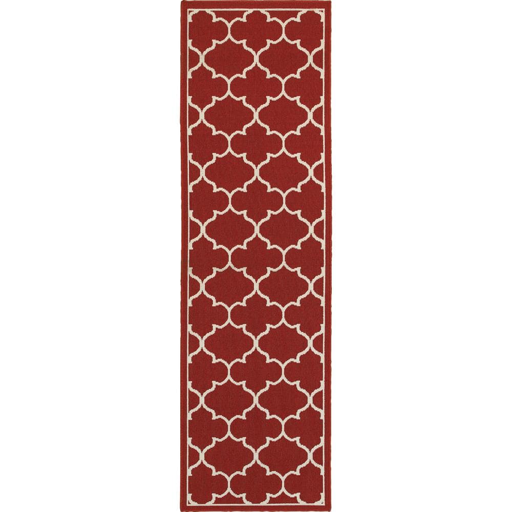 Home Decorators Collection Valley Red 2 ft. x 8 ft. Indoor/Outdoor ...