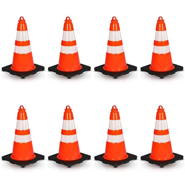 Pyle 18 in. PVC Cone - 8 Pieces High Visibility Structurally Stable for ...