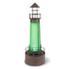 GARDEN MEADOW 21 in. H Green Solar Metal Lighthouse 71144EC-2 - The ...