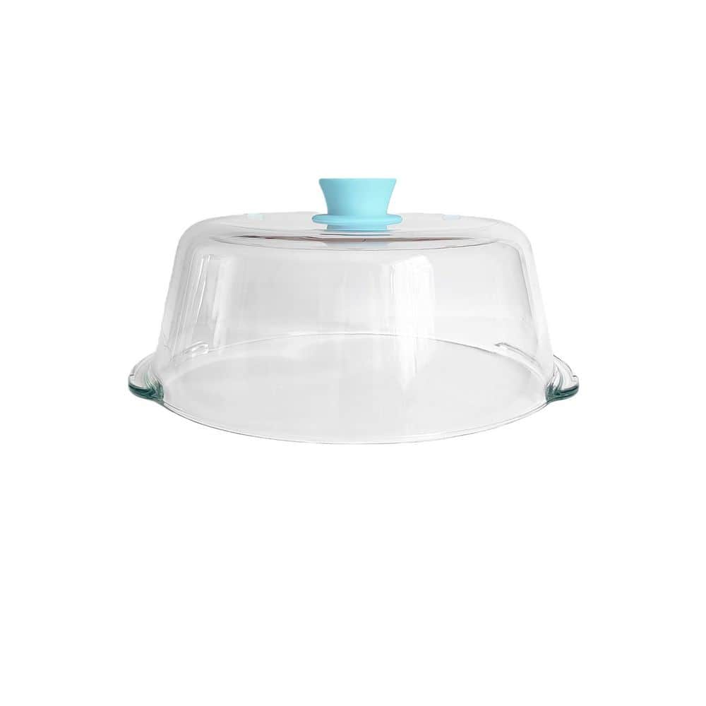 Numhew 11 in. Clear Tall Glass Plate Splatter Guard Lid with Silicone ...