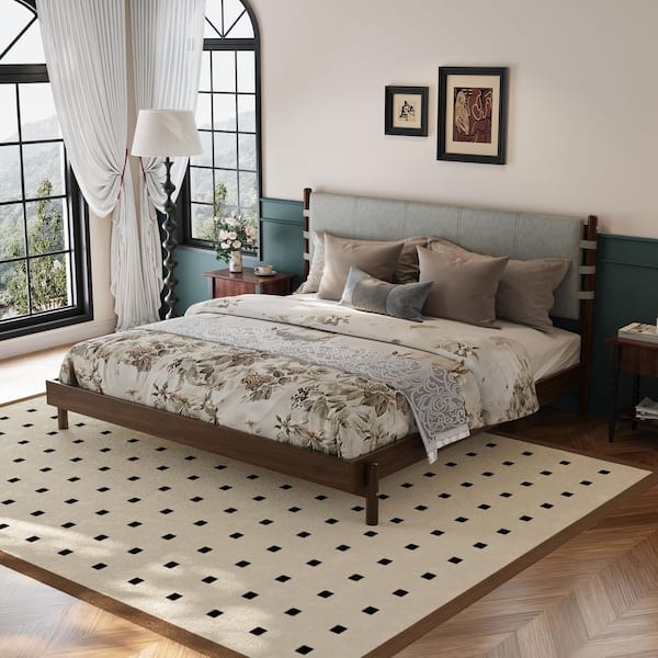 CHRISTOPHER KNIGHT HOME Tanya Modern Walnut plus Light Gray Wood Frame ...