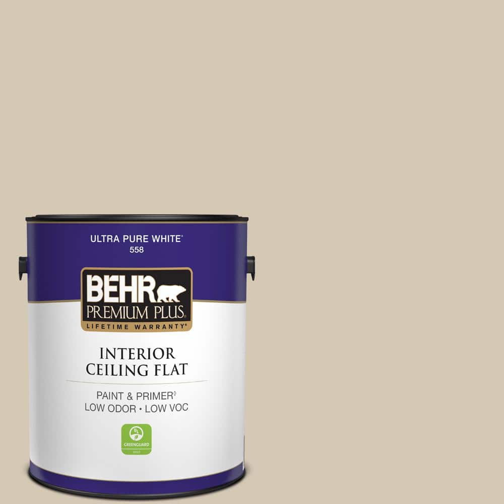 BEHR PREMIUM PLUS 1 gal. #MQ3-10 French Beige Ceiling Flat Interior ...