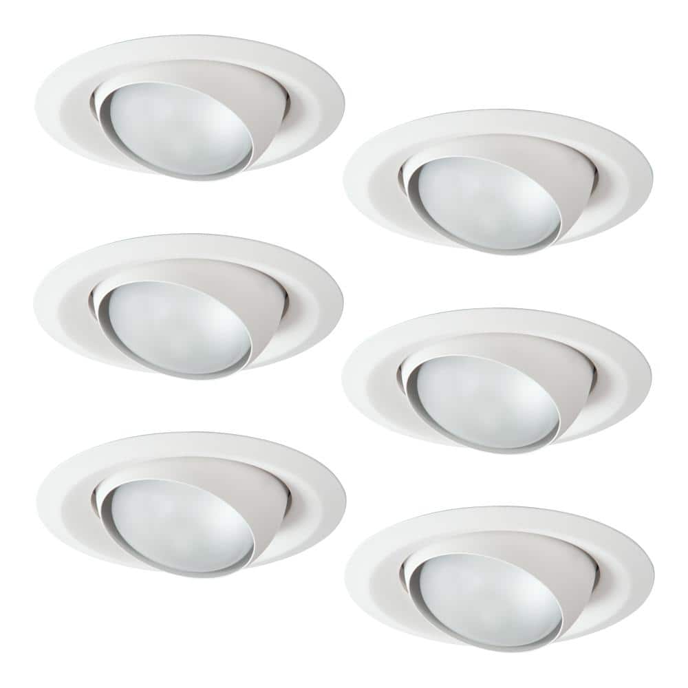 HALO E26 Series 6 in. White Recessed Lighting Adjustable Eyeball Trim ...