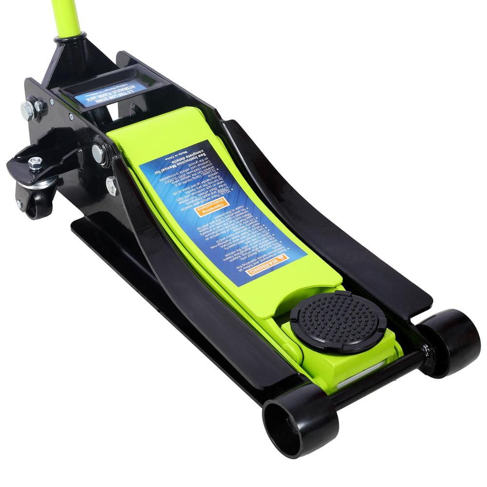 WRIGHTMASTER 3.5 Ton Low Profile Hydraulic Steel Floor Jack with Dual ...