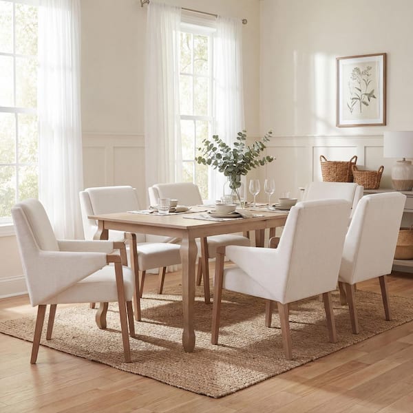 CHRISTOPHER KNIGHT HOME Maxine 7-Piece Wood Top Dining Set with Beige ...