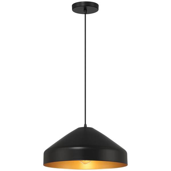 Access Lighting Prism 60-Watt 1-Light Matte Black Shaded Pendant Light ...