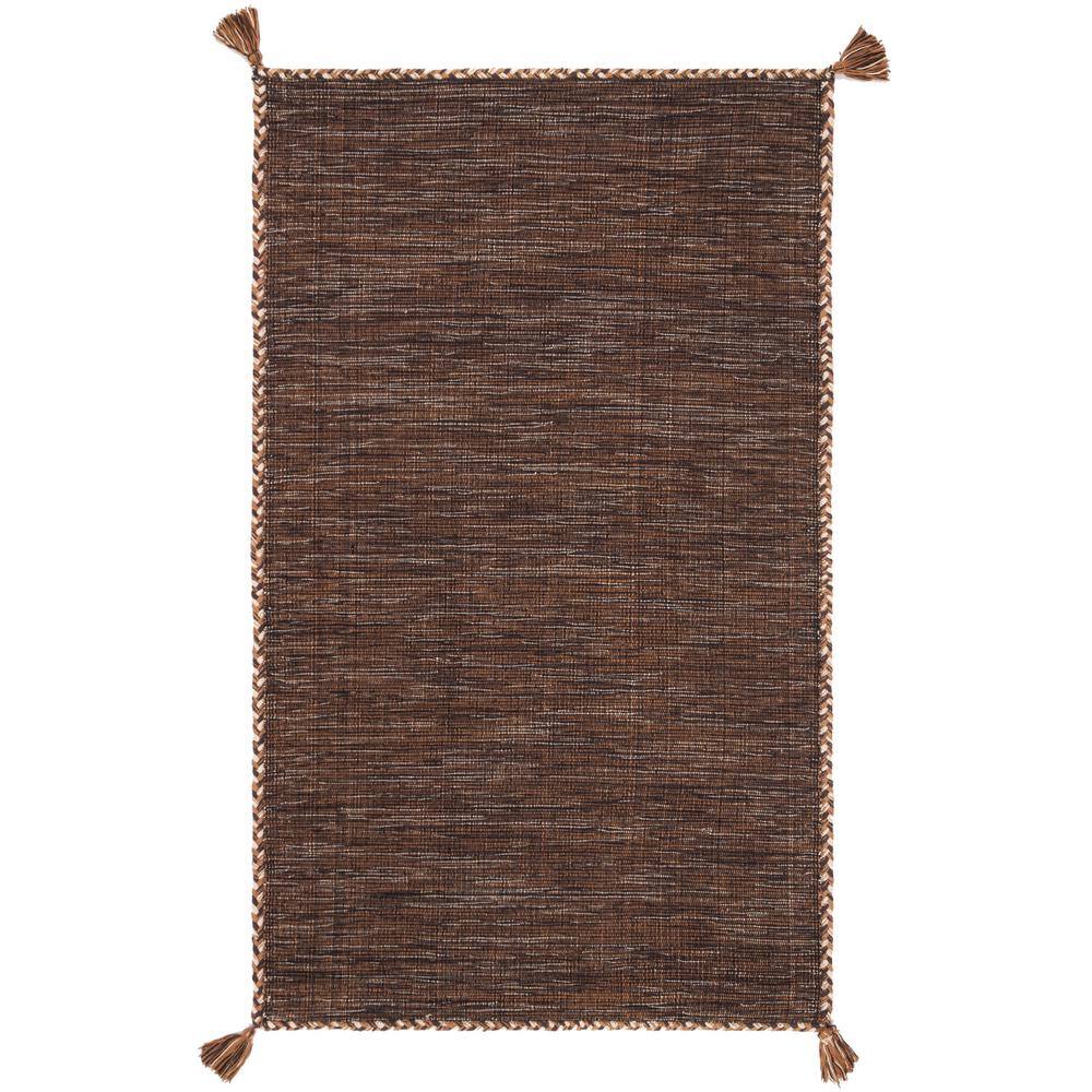 SAFAVIEH Montauk Brown/Black Doormat 2 ft. x 4 ft. Solid Color Striped ...