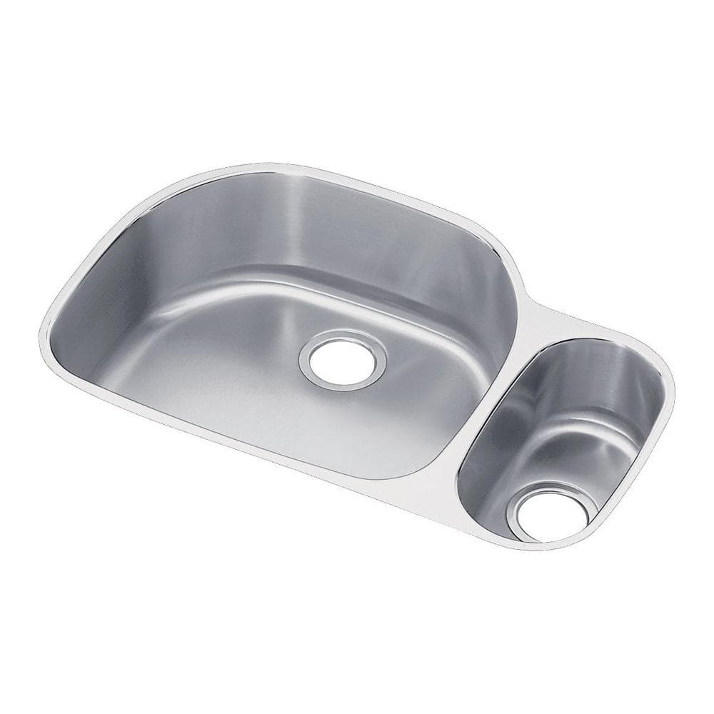 Elkay Lustertone Undermount Stainless Steel 32 in. Double Basin Kitchen ...