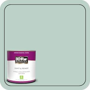BEHR PREMIUM PLUS 8 oz. #S420-2 Moon Glass Flat Interior/Exterior Paint ...