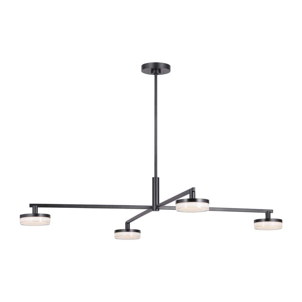 Generation Lighting Studio Khan Large 4-Light Aged Iron Integrated LED ...