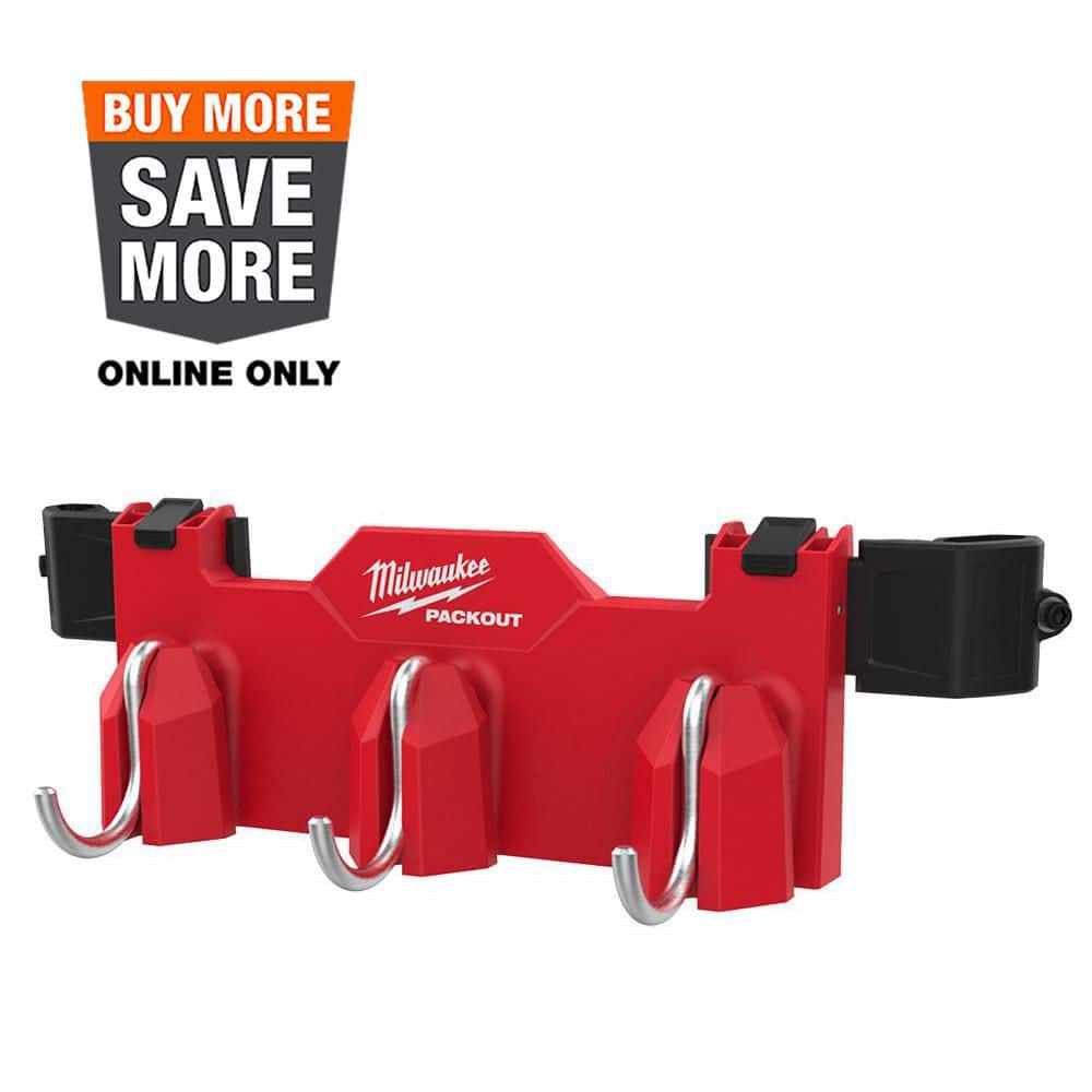 Milwaukee PACKOUT 3-Hook Tool Box Rack Attachment 48-22-8606 - The Home ...