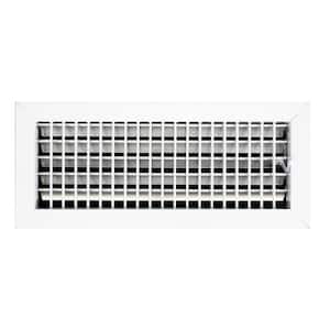 ACLAMINAIRE 30 in. x 6 in. Aluminum Adjustable Wall Register in White L ...