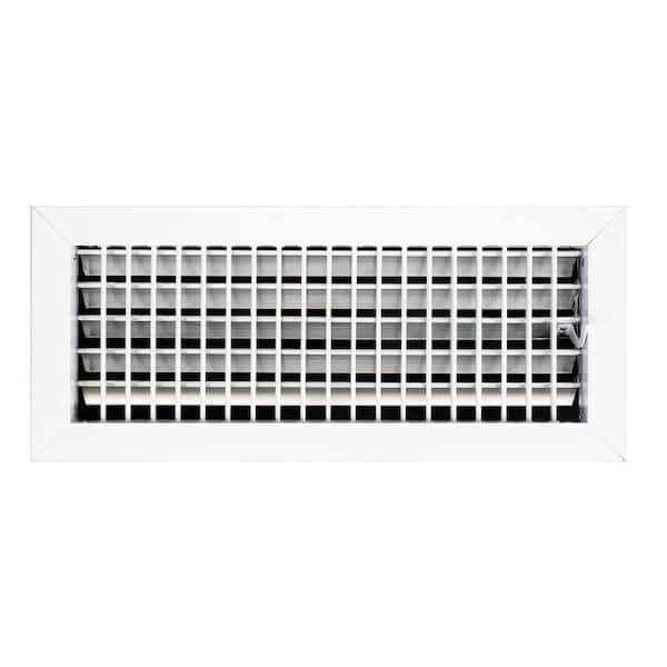 ACLAMINAIRE 16 in. x 6 in. Aluminum Adjustable Wall Register in White L ...