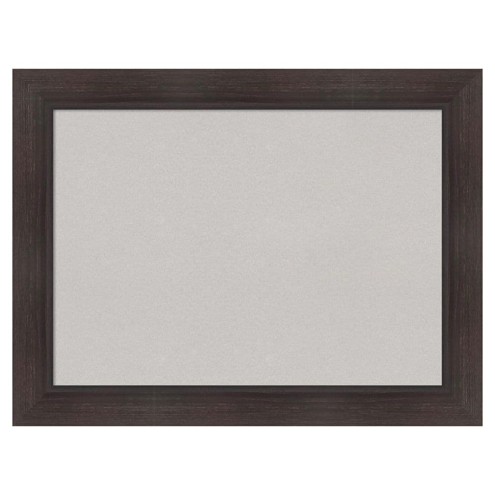Amanti Art Sloped Espresso 33 in. x 25 in., Poly Framed Grey Cork Memo ...