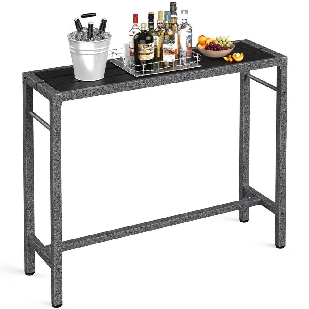 Outdoor Bar Table 47 in. Patio Table Pub Height Dining Table with ...