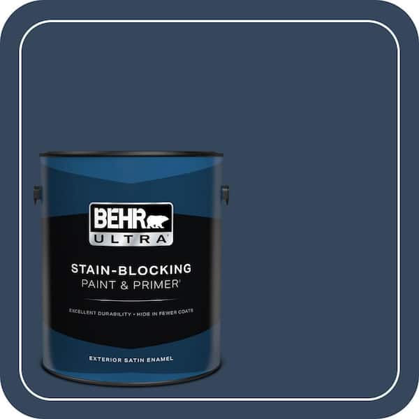 BEHR ULTRA 1 gal. #MQ5-54 Compass Blue Satin Enamel Exterior Paint ...