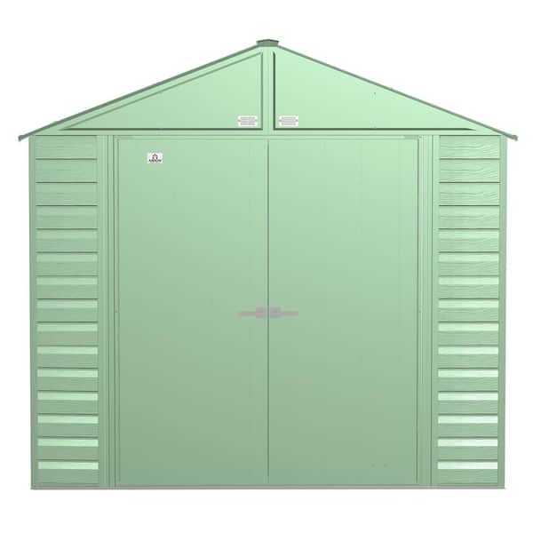 Arrow 8 ft. x 8 ft. Green Metal Storage Shed With Gable Style Roof 59 ...