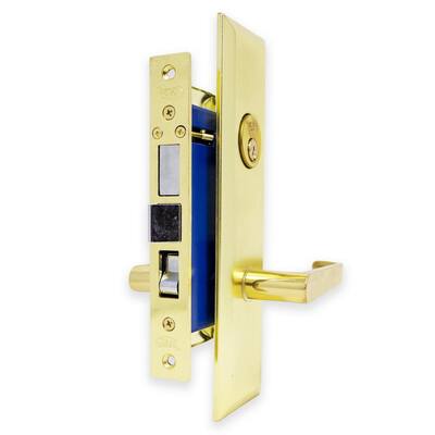 Premier Lock Brass Mortise Entry Gate Right Hand Door Lock Set with 2.5 ...