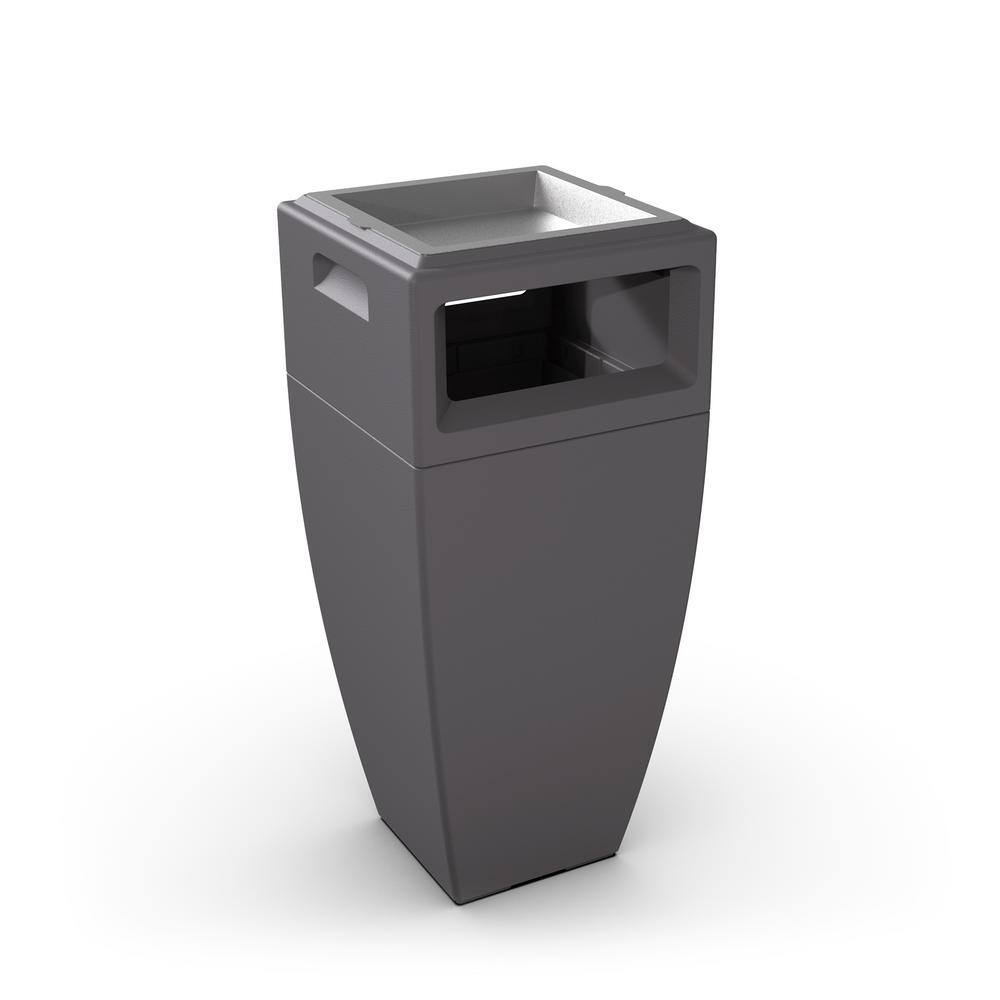 Mayne 24 Gal. Kobi Outdoor Waste Bin with Ash Tray Graphite Grey ...