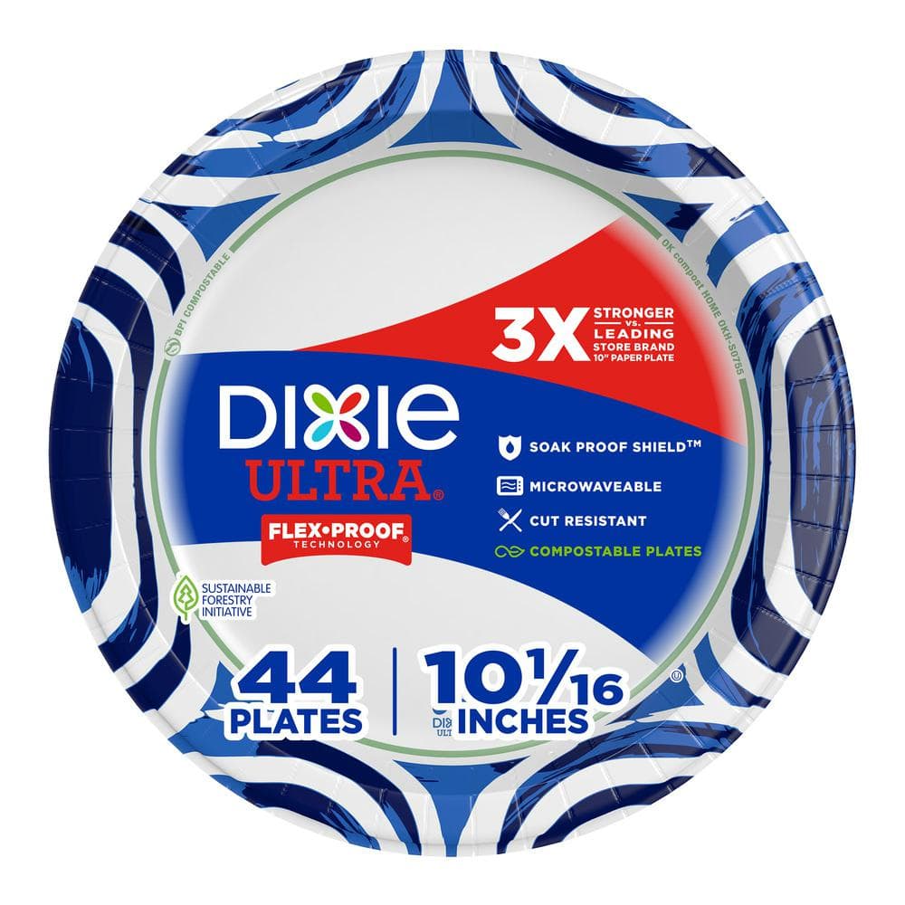 DIXIE Ultra 10 in. Disposable Paper Plates 44 Count 15420 - The Home Depot