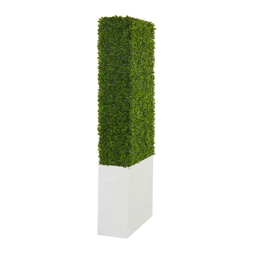 Litton Lane 59 in. H Tall Boxwood Hedge Topiary with Realistic Leaves ...
