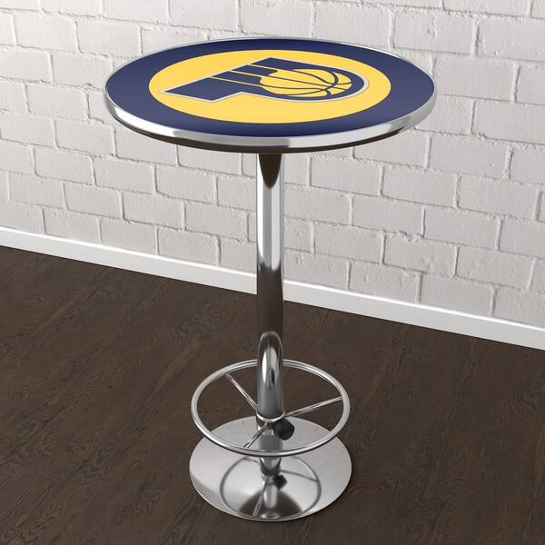 NBA Indiana Pacers 3-Piece Round Acrylic Top Chrome Bar Table Set Seats ...