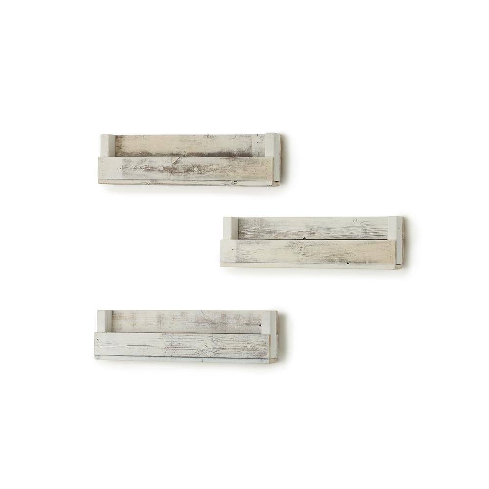 TRINITY 4 in. x 28 in. x 8 in. White Book plus Photo Display Shelf 3 ...